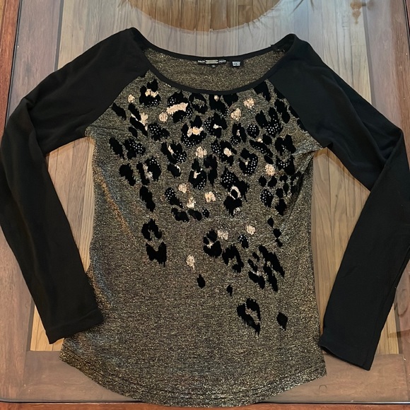 Miss Me | Tops | Miss Me Y2k Style Cheeta Print Gold Mesh Long Sleeve ...